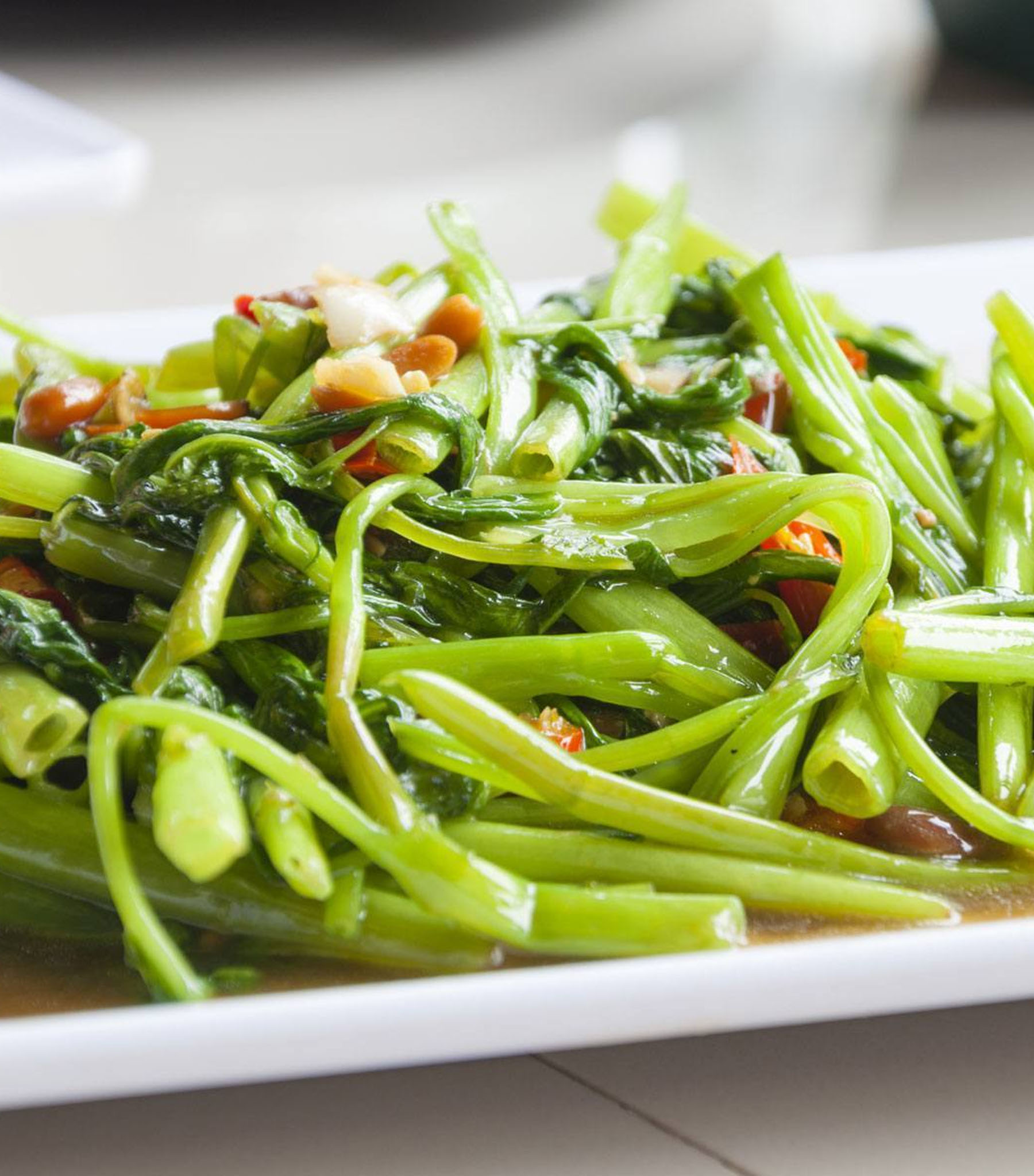 Stir-fried Water Spinach (Phat Phak Bung) – Taj Stores